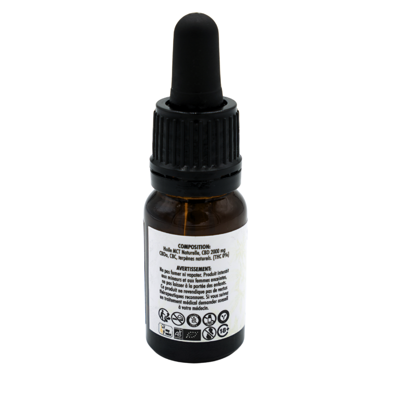 CBD oil 20% MCT BIO - ABC du CBD THC rate: free thc 0% -Taux ...